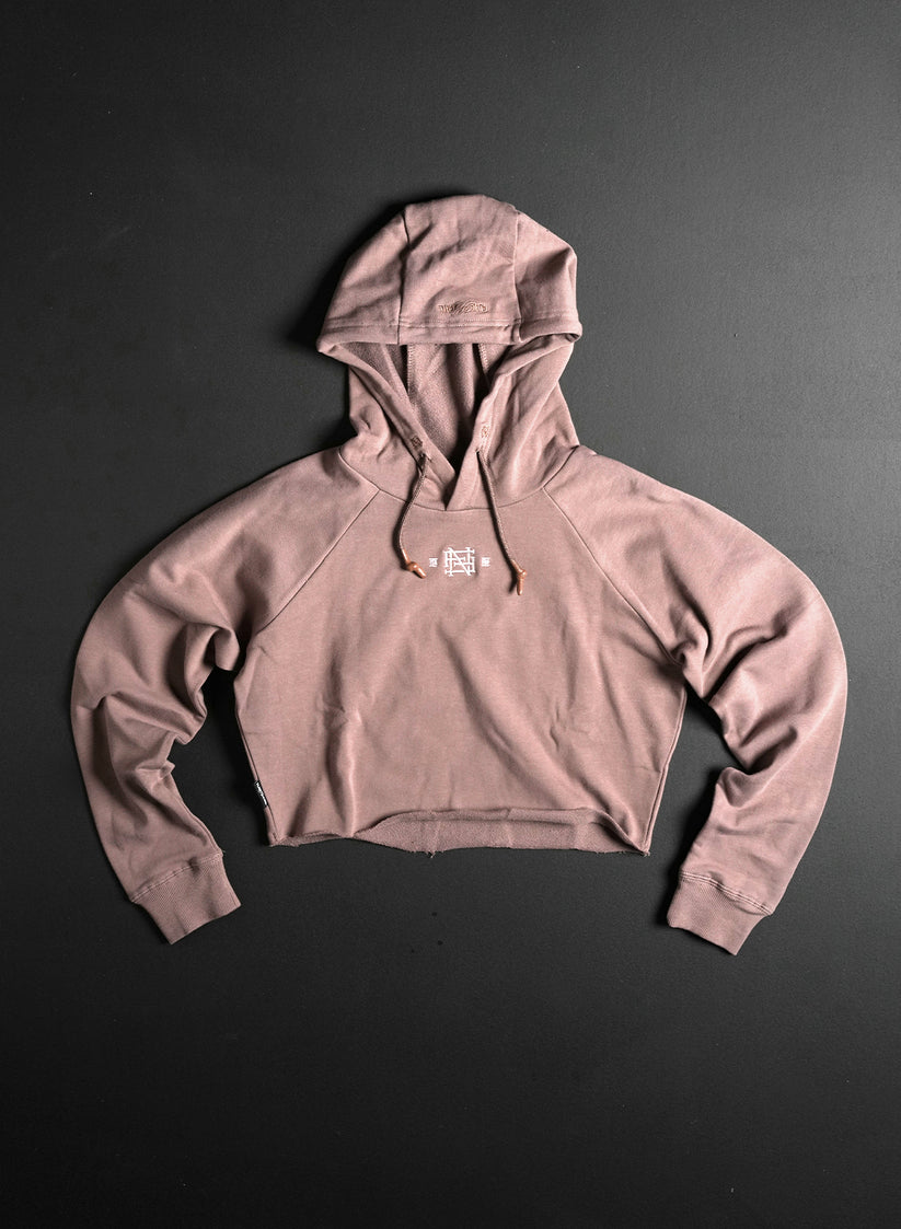 EMB CROP HOODIE - EARTH – FLAG NOR FAIL