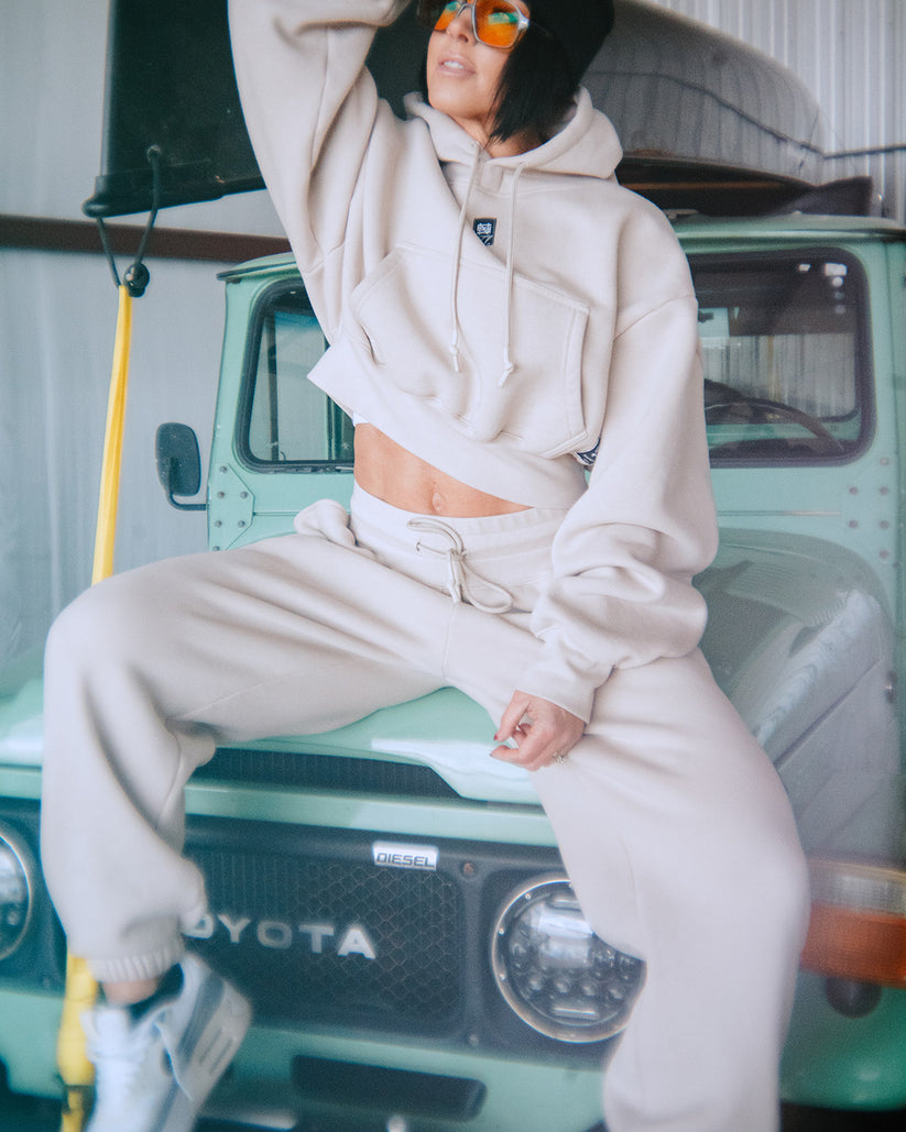 WOMENS OVERSIZED SWEATPANTS - TAN – FLAG NOR FAIL