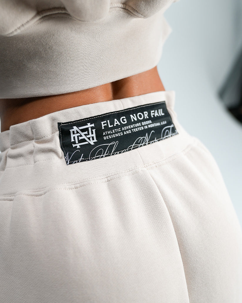 WOMENS OVERSIZED SWEATPANTS - TAN – FLAG NOR FAIL